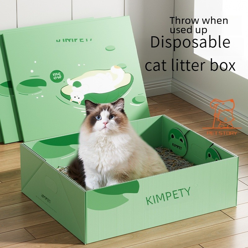 New Cat Toilet Disposable Litter Box Portable Paper Travel Foldable ...