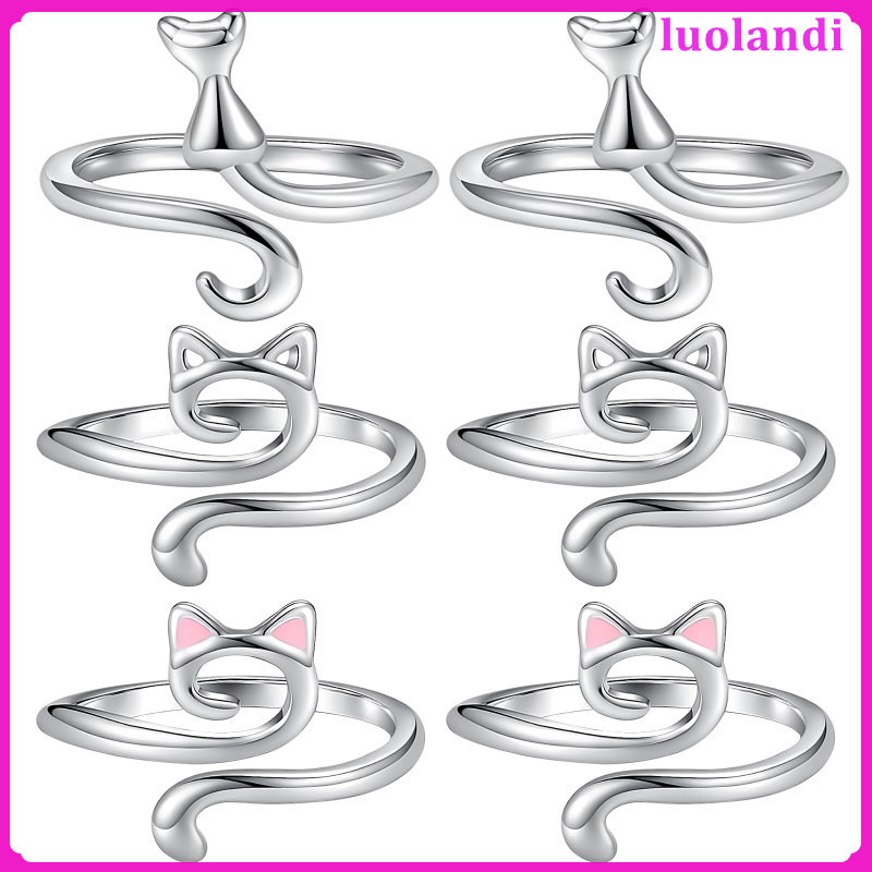 Crochet Hooks Rings Oil Dripping Cat Knitting Adjustable Yarn Guide For ...