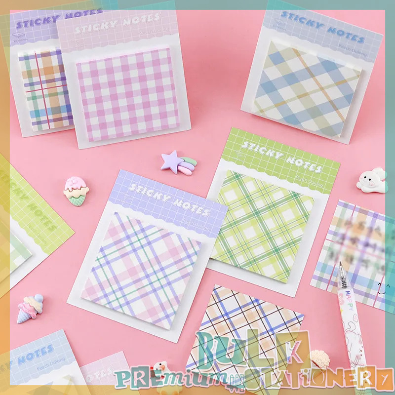 BK Checkered Post-it Notes Simple style plaid sticky notes Portable ...