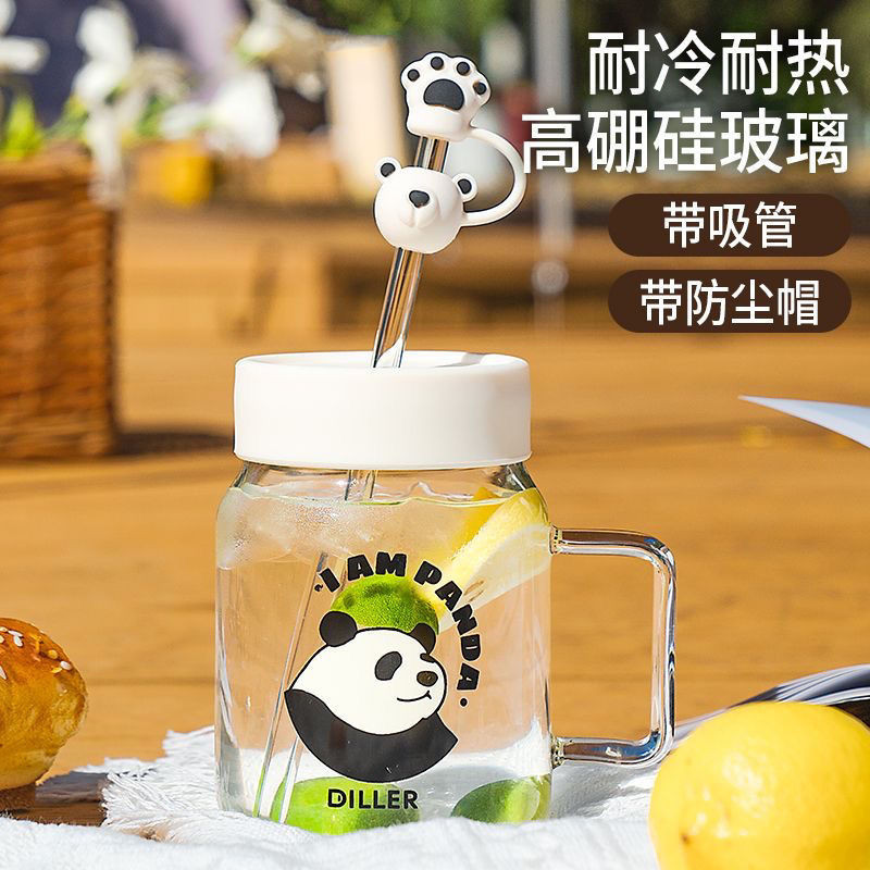 Mark Glass Coffee Cup Female Good-looking Creative Cute Panda Home ...