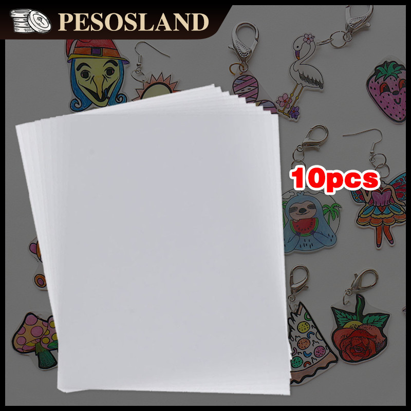 10Pcs PVC Half Transparent Heat Shrink Papers DIY Jewelry Art Plastic ...