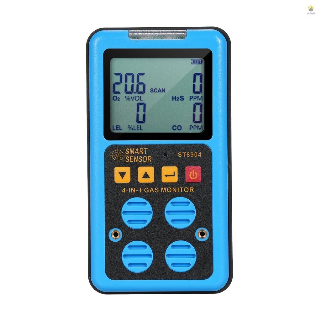SMART SENSOR 4 in 1 Gas Monitor Rechargeable Portable Gas Detector H₂S ...