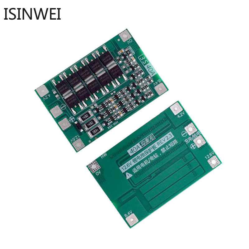 3S 40A Li-ion BMS PCM Lithium Battery 18650 Charging Protection Board ...