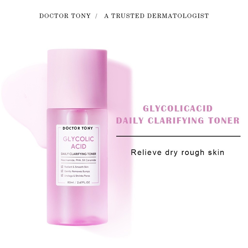 DOCTOR TONY Glycolic Acid Daily Clarifying Toner Daily Exfoliating ...