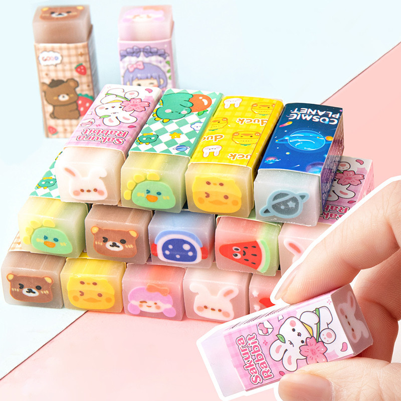 Cute Cartoon Transparent Jelly Style Erasers Student Durable Rubber ...