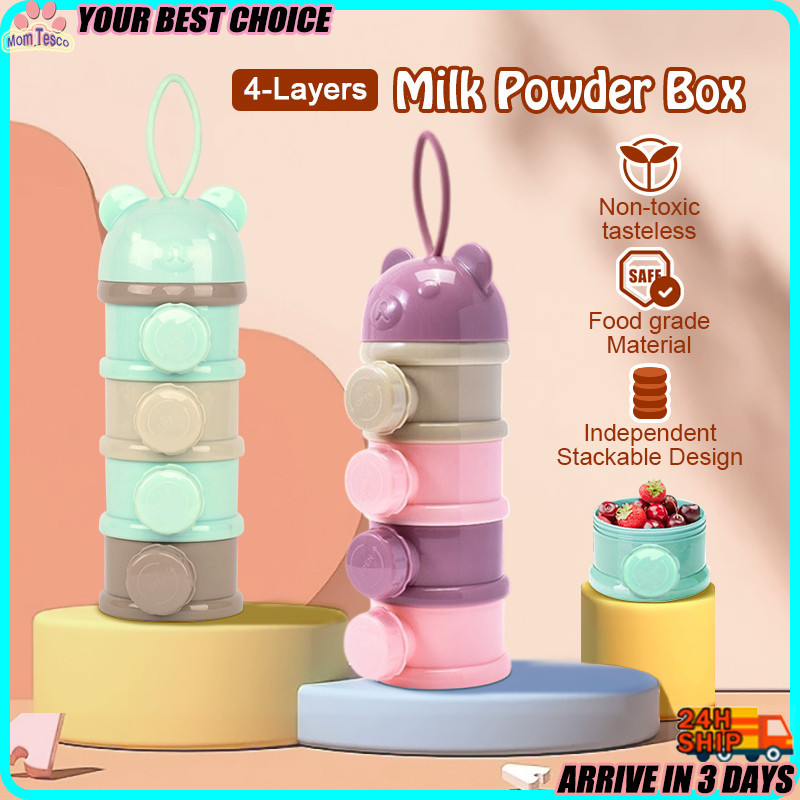 4 Layers Baby Milk Storage Powder Container Feeding Case Milk Case ...