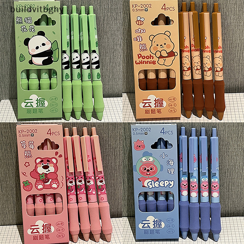 build 4Pcs/set Cute Cartoon Panda Soft Grip Pen Kawaii Black Ink Gel ...