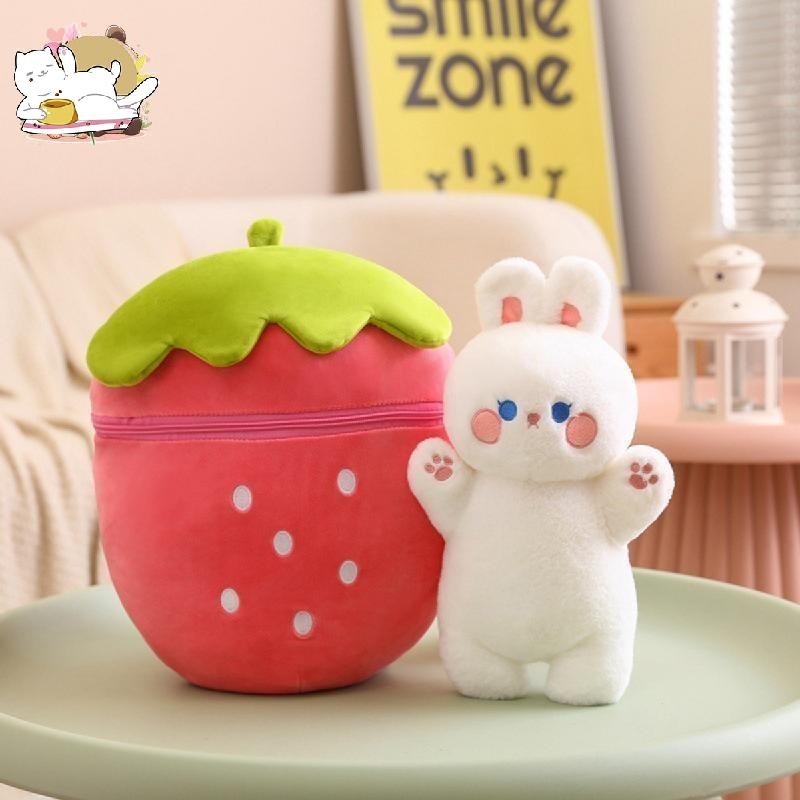 Strawberry Rabbit Plush Toy Little Rabbit Fruit Doll Bunny Stuffed ...