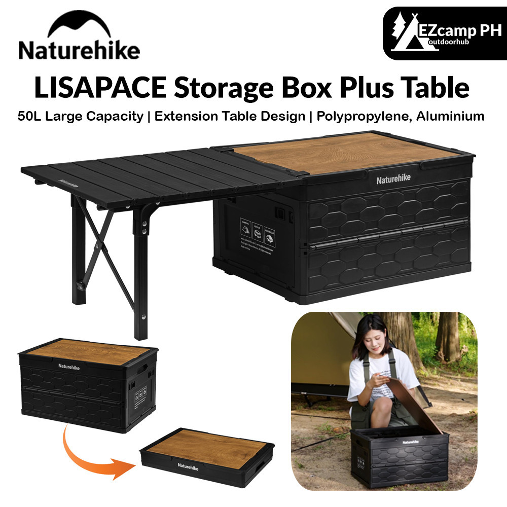 Naturehike LISAPACE Storage Box Plus Table Portable Lightweight ...