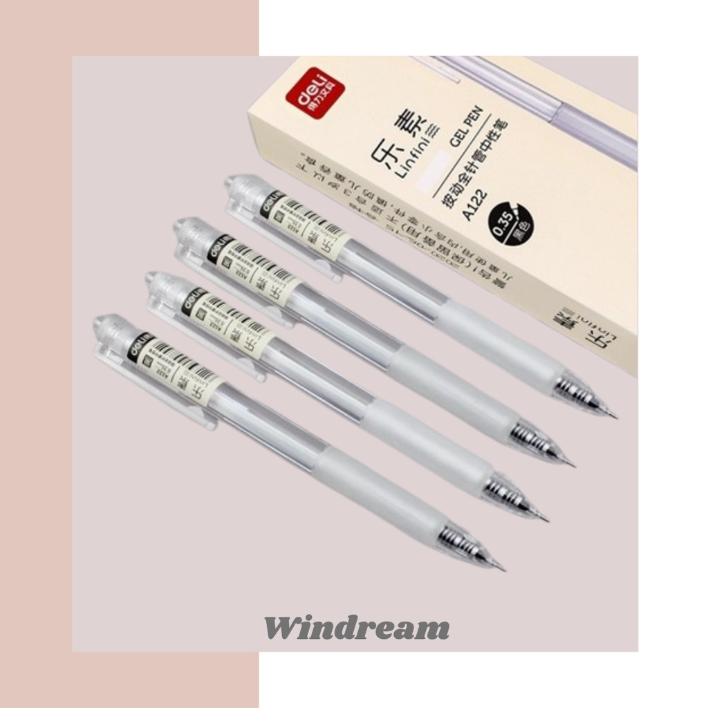 DELI A122 Retractable Gel Pen 0.35mm Black (per pc) | Shopee Philippines