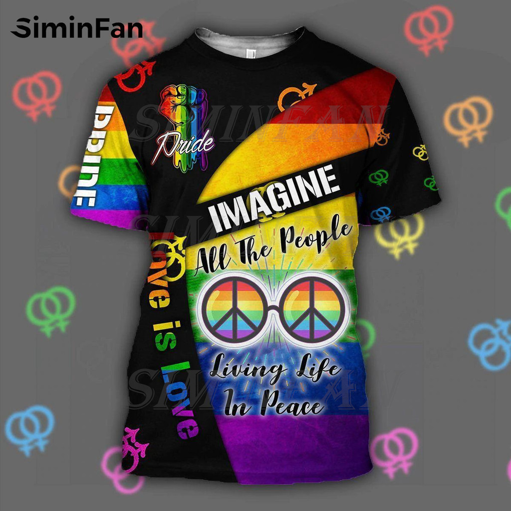 Mens Tshirts Love LGBT Pride 3D Print Summer Tees Casual Short Sleeve ...
