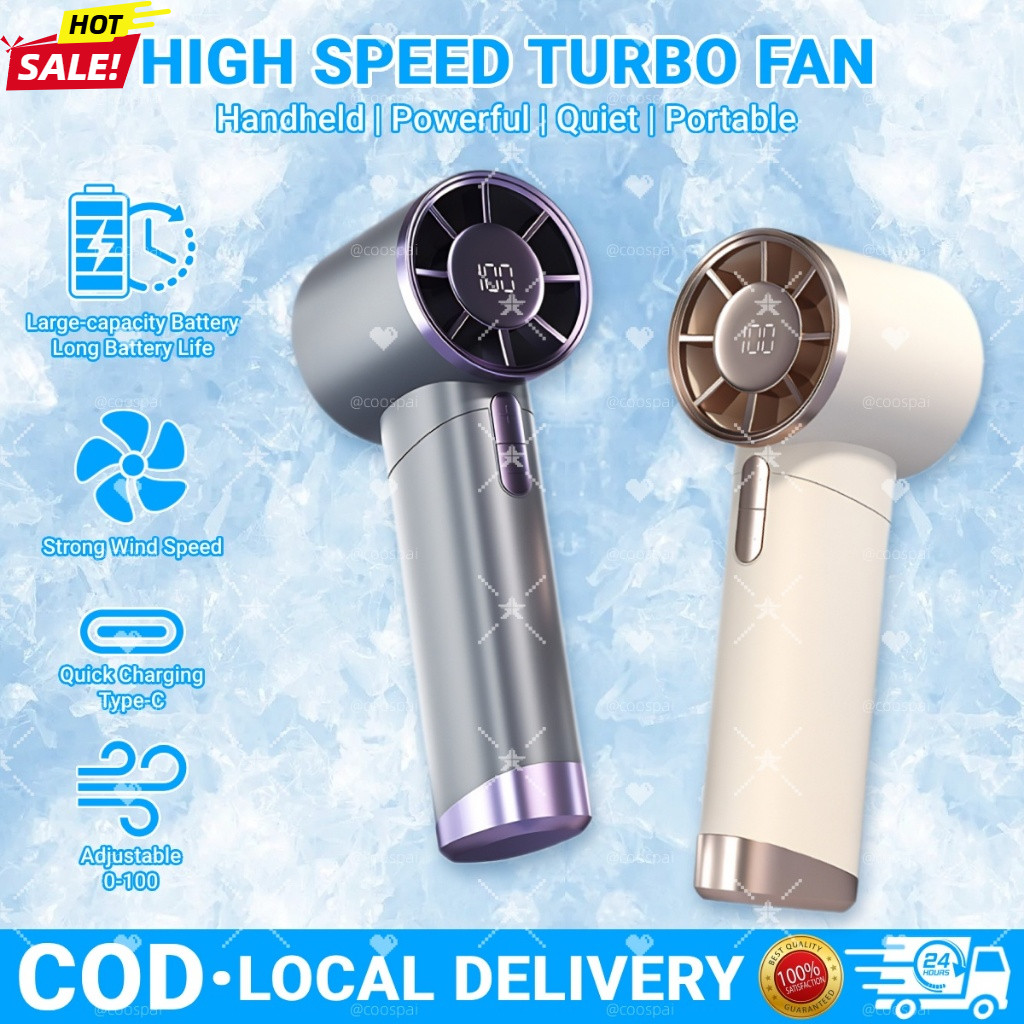 2704 Handheld Mini Fan High Speed Turbine Fan With 100 Gear Super Quiet ...