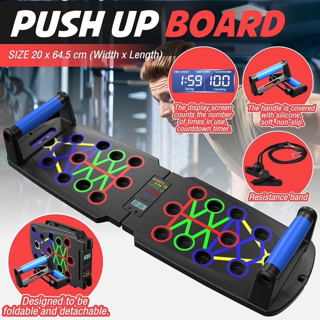 B&G Multifunction Foldable Board Body Building Push-up Bracket Home Gym Equipment SeriesRH ...