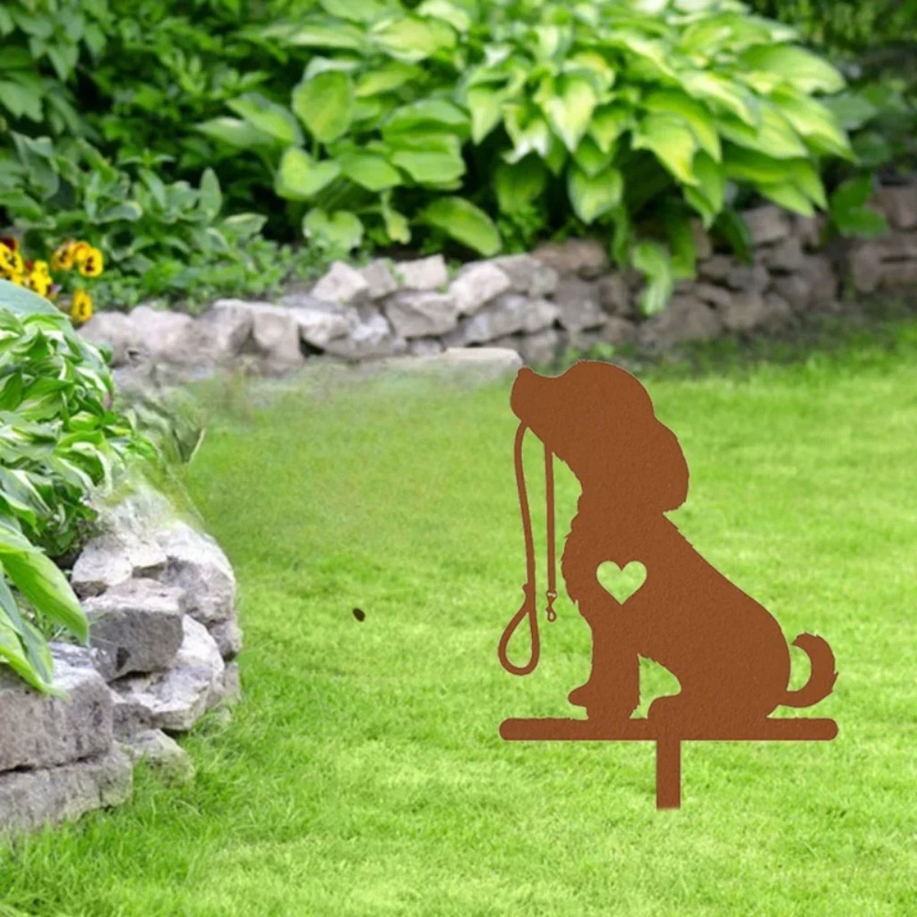 Small Dog Garden Stake Iron Art - Transform your outdoor space with ...