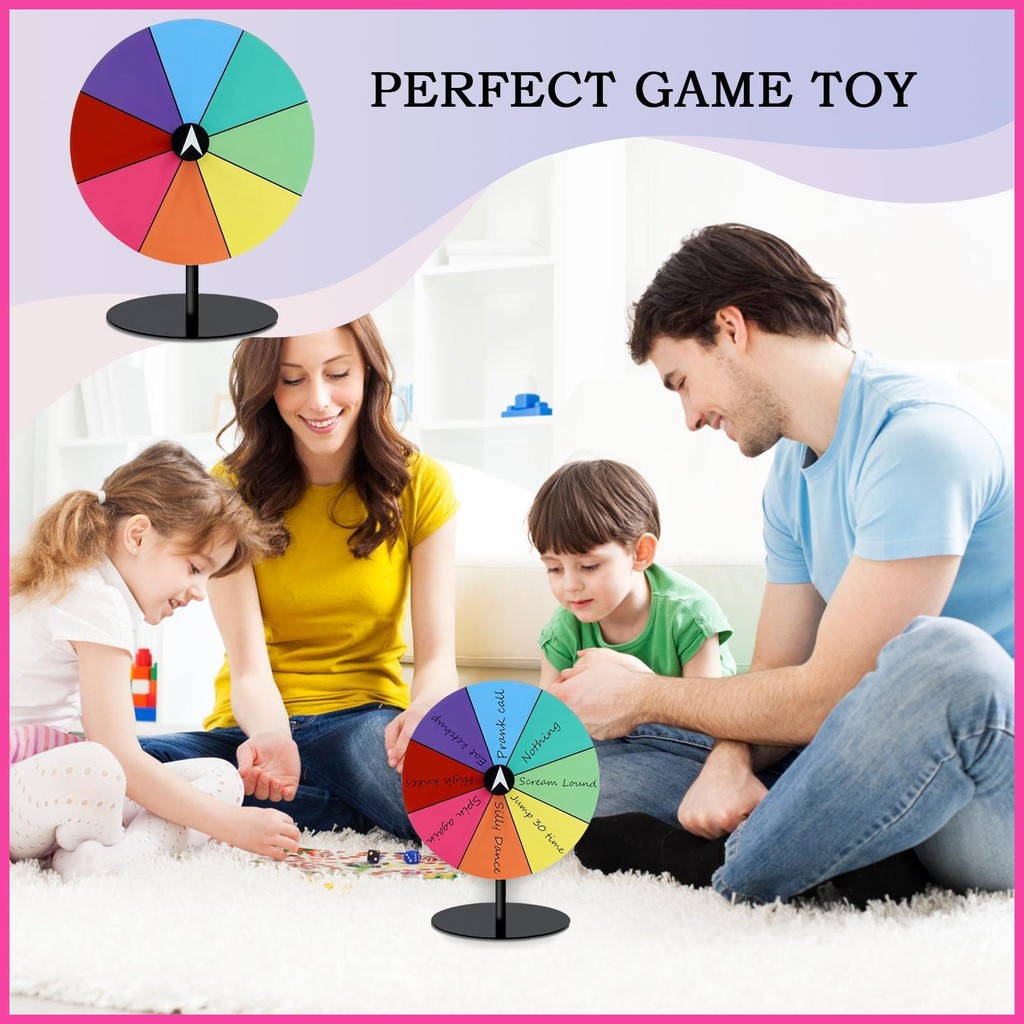 Game Wheel Spin Tabletop Fortune Prize Wheel with Stand Doodle Game ...
