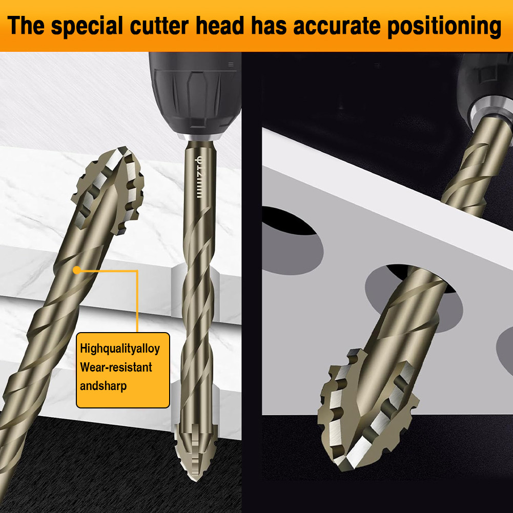 6PCS 4-Blade Saw Tooth Eccentric Drill Bit High-Strength Eccentric ...