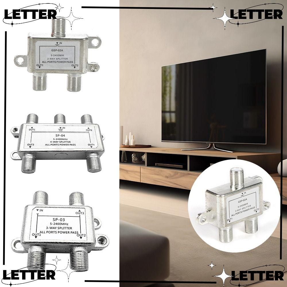 LET TV Antenna Satellite Splitter, 5 to 2400MHz F-type Socket Coaxial ...