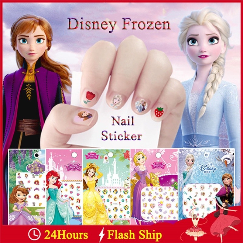 3D Nail Stickers,Frozen Cartoon Snow White Disney Cartoon Princess Elsa ...