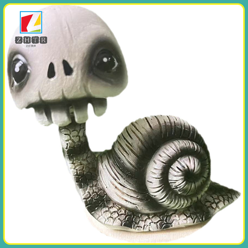Halloween Decoration Bobblehead Skull Snail Home Office Resin Crafts ...