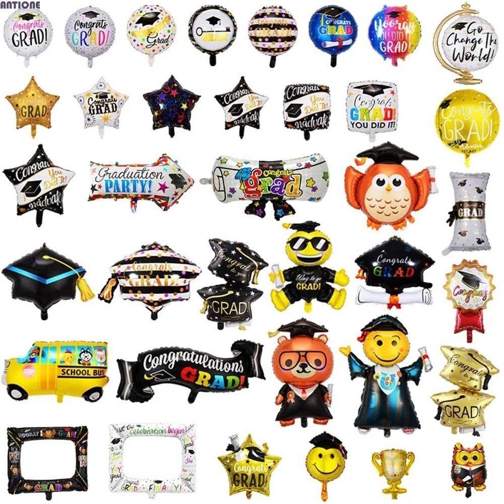 ANTIONE Giant Graduation Balloons, Trophy Bear Cartoon Graduation Party ...