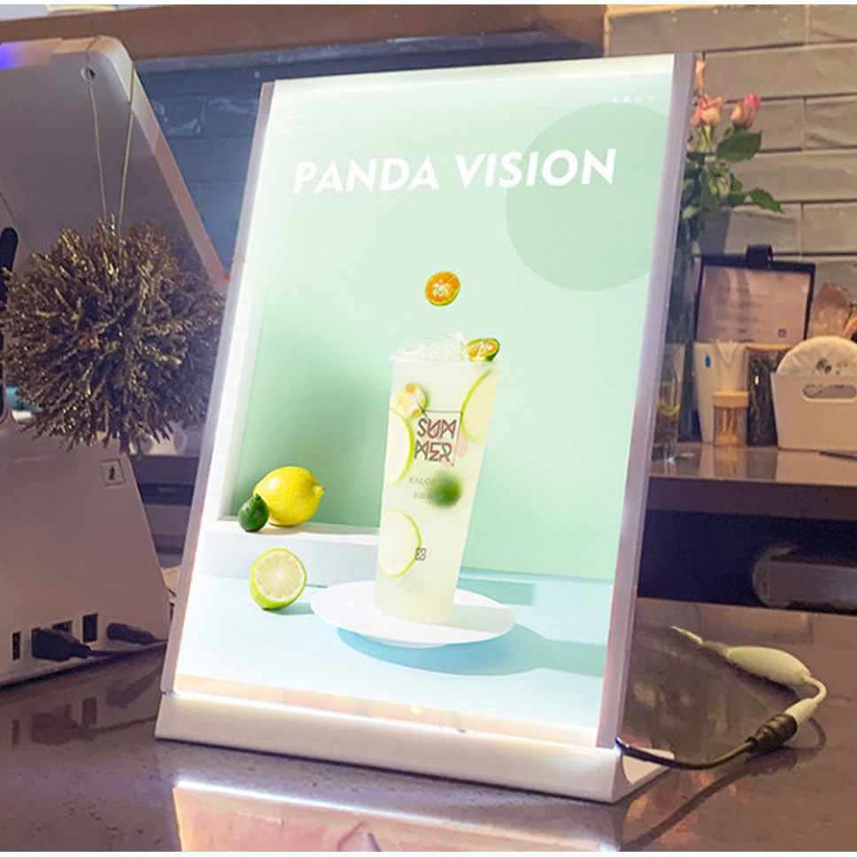 A4 Advertising Light For Store Counter-Top Acrylic Led Illuminated Menu ...