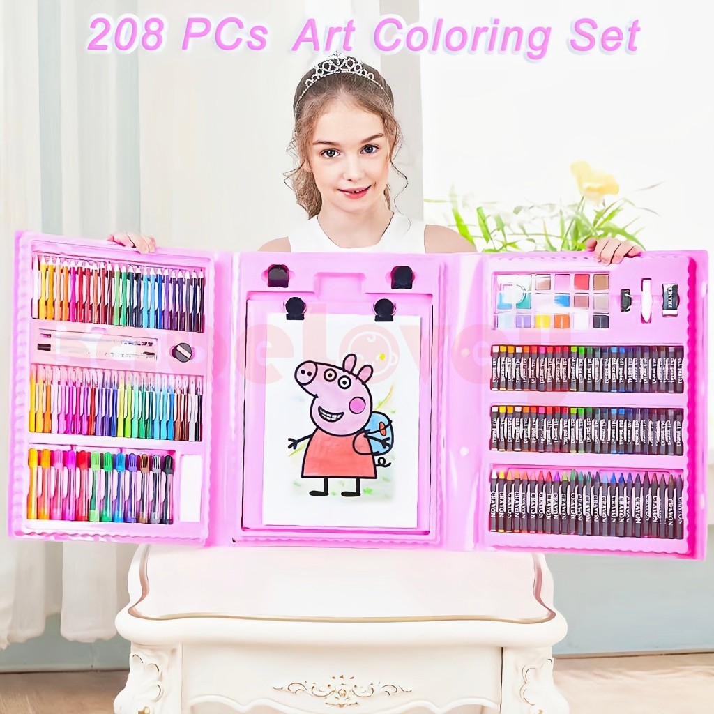 208Pcs Kids Super Mega Art Coloring Set Crayons Oil Pastels Color ...