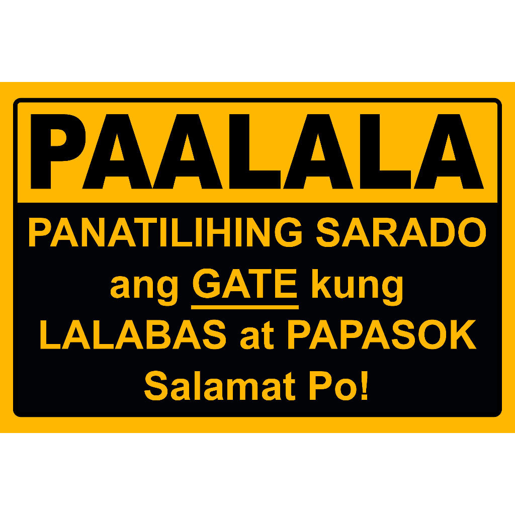 Signage reminder "Keep the gate closed" PVC type or plastic laminate ...