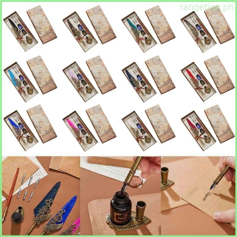 RAN Cool Quill Pen Feather Pen Calligraphy Pen Set Fountain Dip Pen and ...