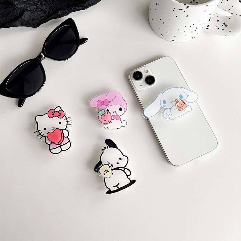 Cute Cartoon Round Solid Back Stickers Plain Color Grip Griptok Phone ...
