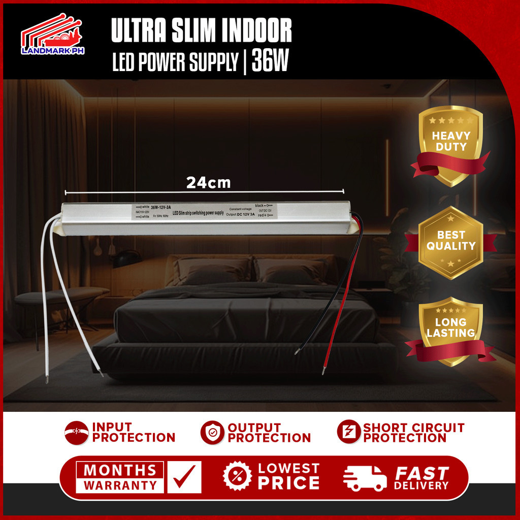 Ultra Slim Indoor Power Supply DC 12v3A / 36 Watts Led sign signage ...