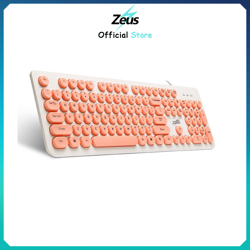 Zeus K-100 ( SteamPunk ) Retro Round Keycaps 104 Keys Keyboard For ...