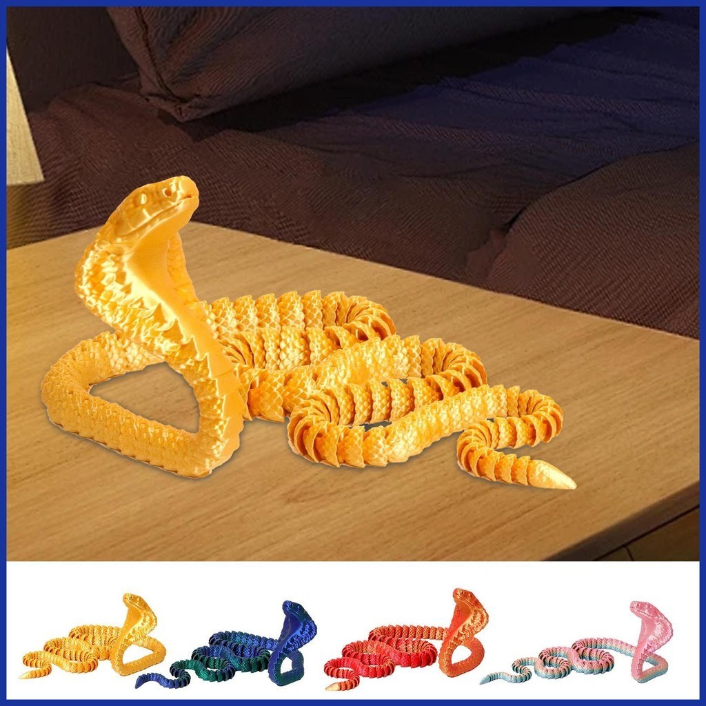 3D Printed Snake 3D Printed Flexible Cobra Fidget Toy Figurine 3D ...