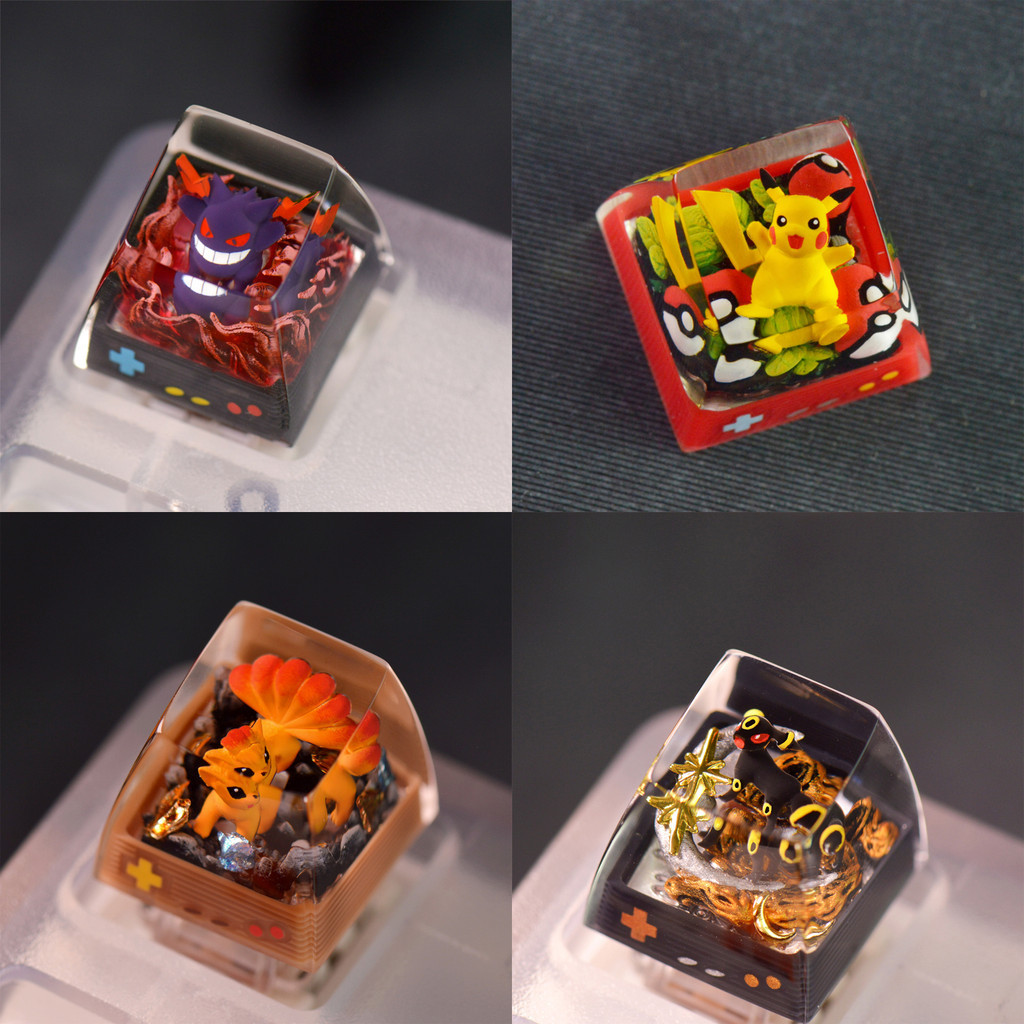 Pokemon Drip-glue Keycap PBT Pikachu Gengar Psyduck Squirtle Bulbasaur ...