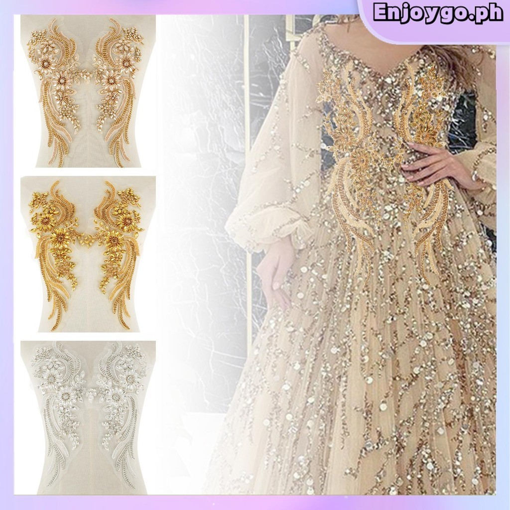 2 Pcs Phoenix Tail Rhinestone Appliques Handmade Rhinestone Patches Sew ...