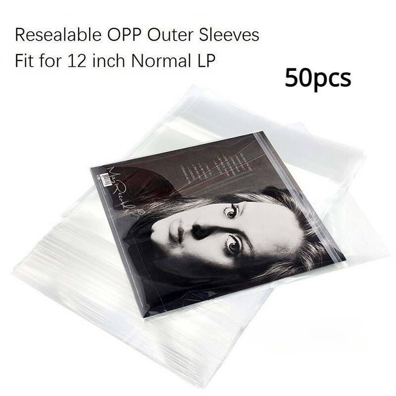 50pcs/set LP Vinyl Record Sleeves 12 inch Clear Vinyl Record Protective ...