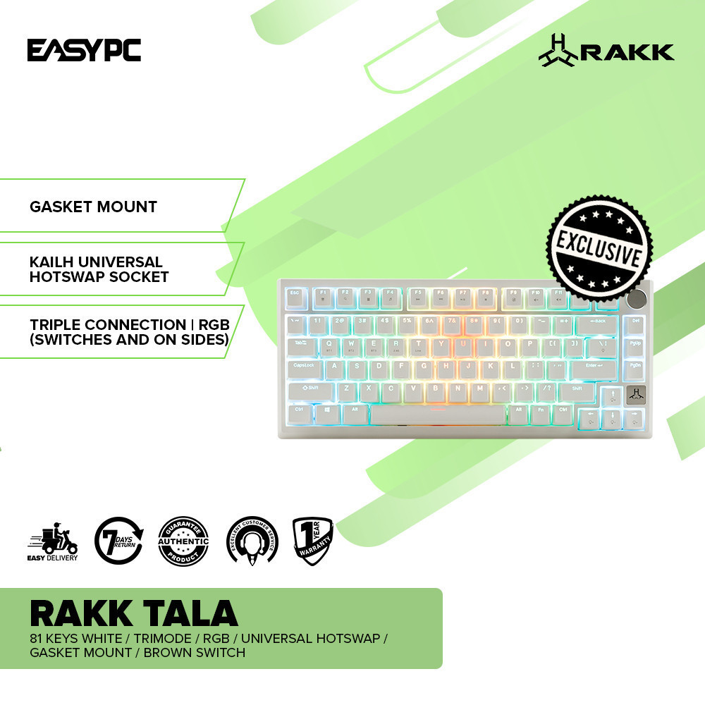 EasyPC| RAKK TALA 81 Keys Trimode wireless mechanical Keyboard| RGB ...