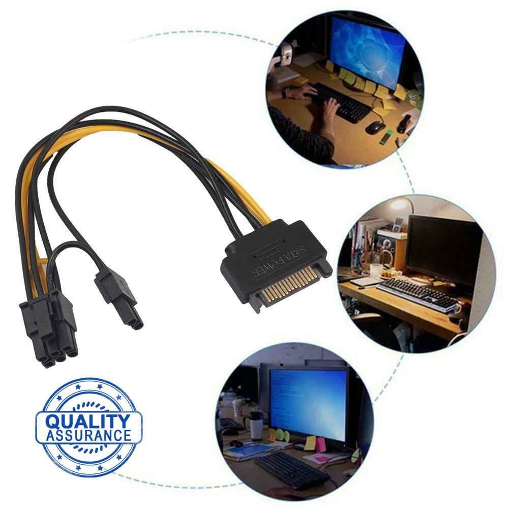 15pin Sata Hard Drive Gpu Power Cable Copper 8pin 62 To Sata | Shopee ...