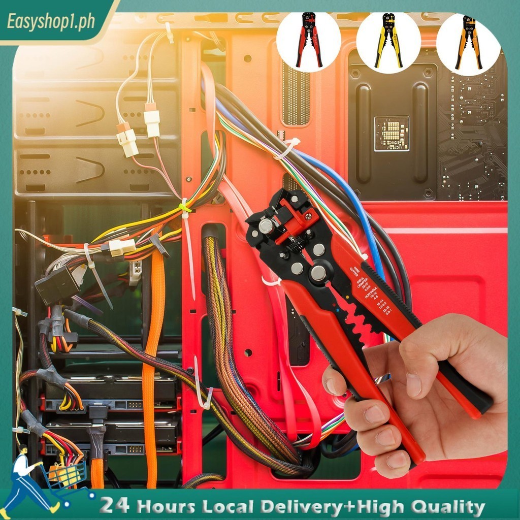 Wire Stripper Plier 10-24 AWG Self Adjusting Cable Stripping Cutter ...