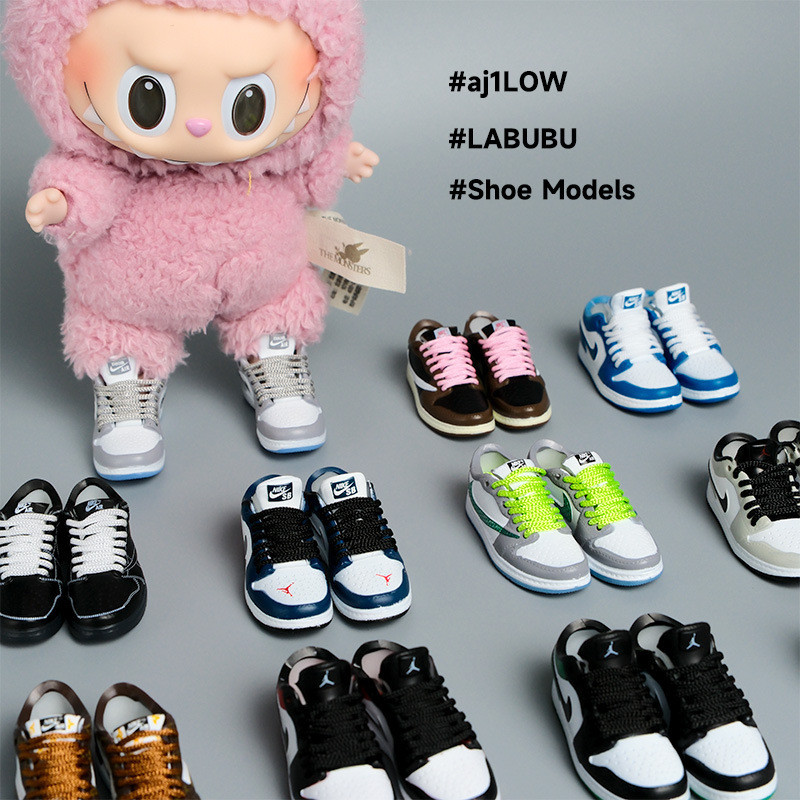 Mini Shoes labubu labubu labubu Shoes AJ1 Model Vinyl Toy Figure low ...