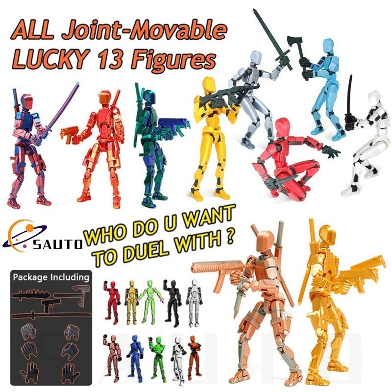 Lucky13 Action Figure Titan T13 Action Figure 3D Printed Multi-Jointed ...