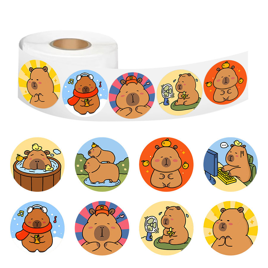 500pcs Capybara Sticker for Kids Reward Sticker Cartoon Labels ...