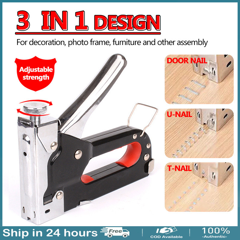 3 in 1 Staple Gun Tacker Heavy Duty Stapler Nail Gun Heavy Duty Staple ...