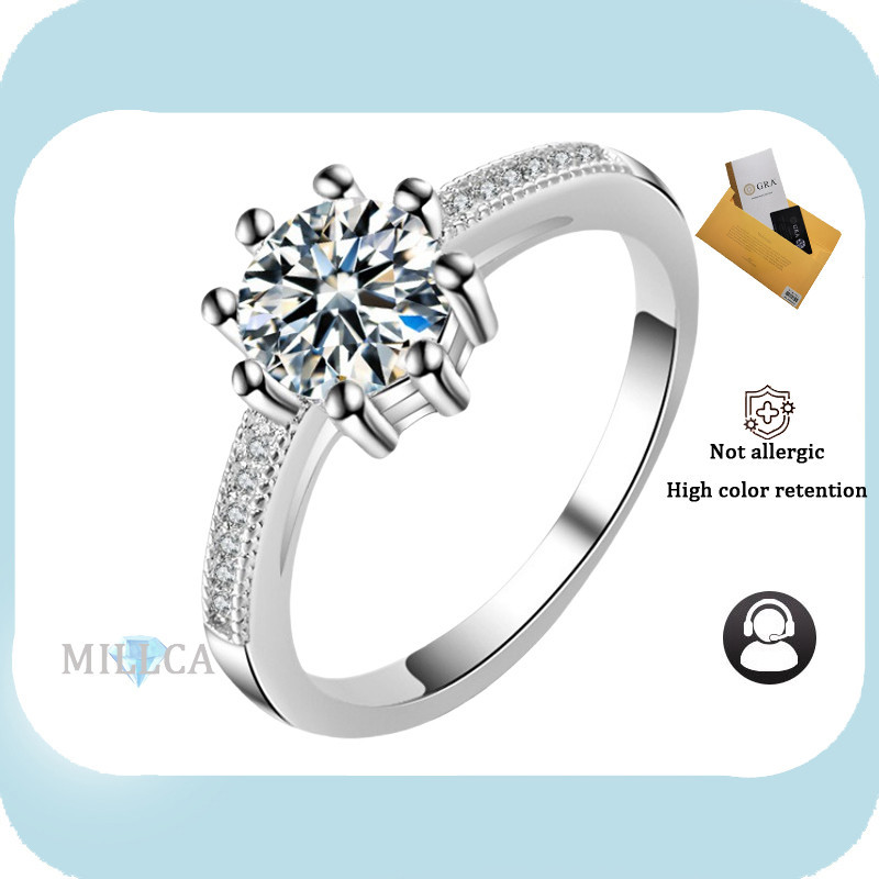 Includes GRA Certificate |Ladies' Ring Elegant Eight-Claw Inlaid ...