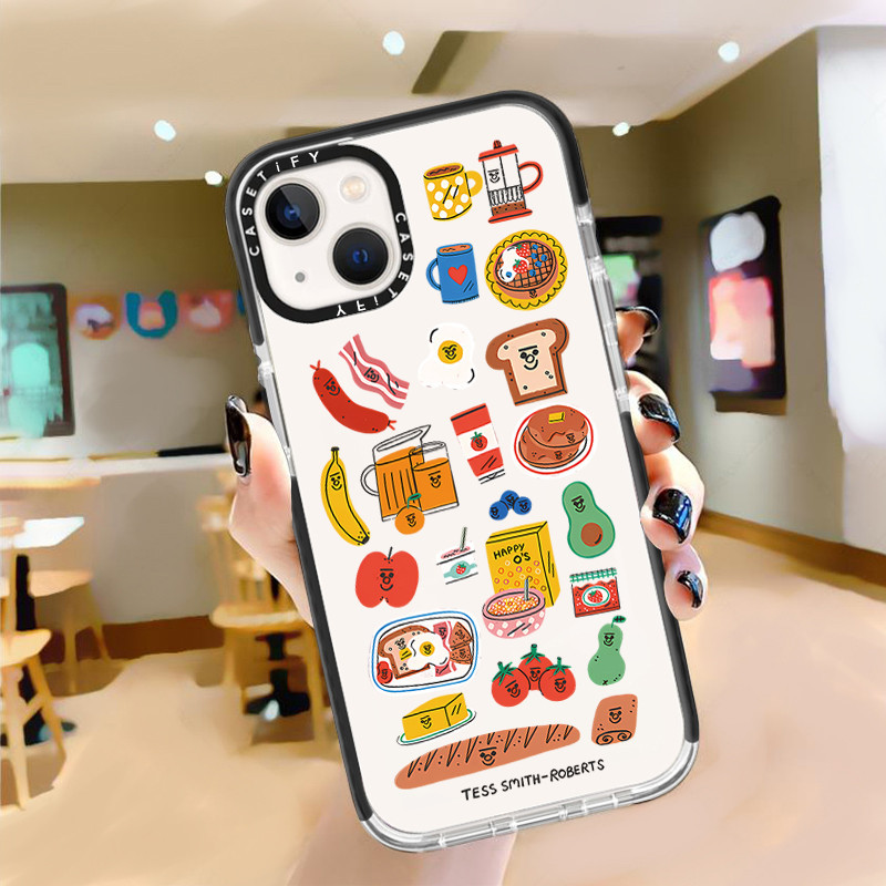 CASEFY X Breakfast Bits Color Transparent Soft TPU iPhone Case For ...
