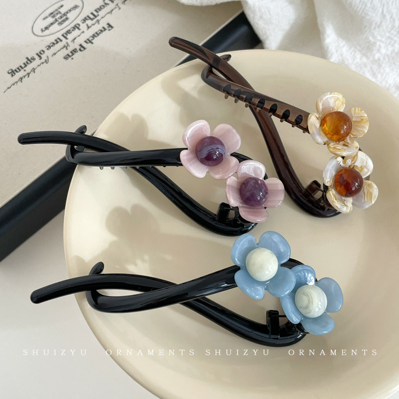 Twist Clip for Women 2024 New High-end Flower Back of The Head Hair ...