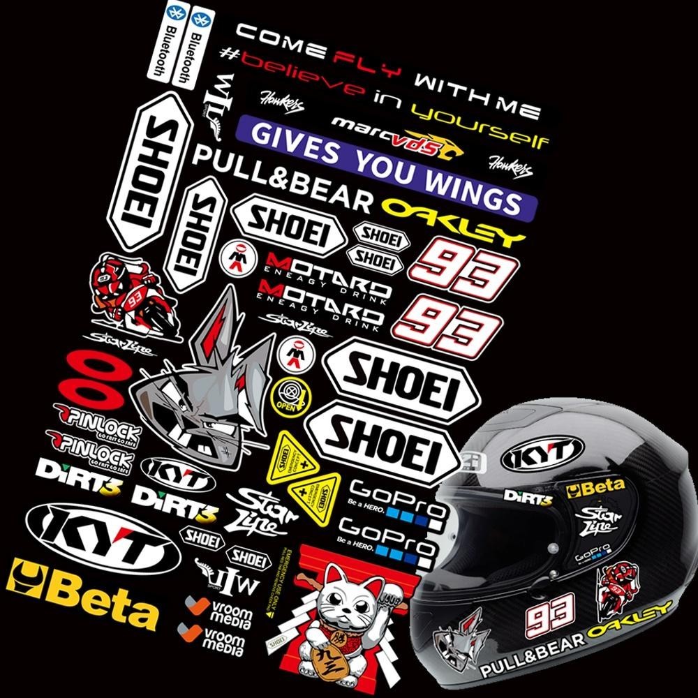 Reflective SHOEI 93 Sticker Gopro Beta Logo Decal Motorcycle Helmet ...