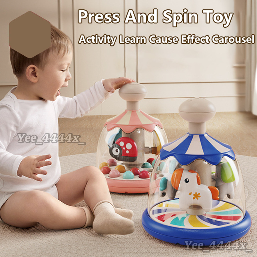 Press Spinner Toy Activity Learn Cause Effect Carousel Rotating ...