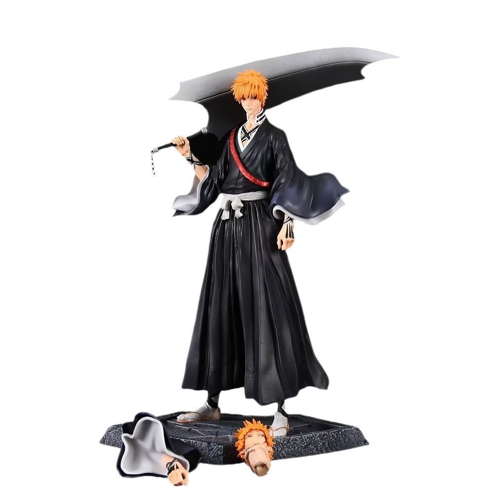 2 Heads change Bleach Action Figure Anime Kurosaki Ichigo Figurines ...