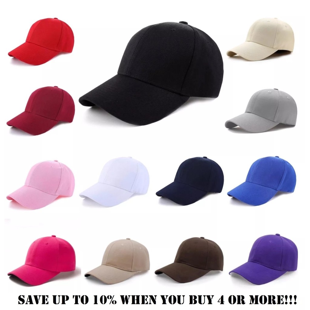 OW Polo Style Visor Caps Plain Solid Baseball Cap Strap Back Adjustable ...