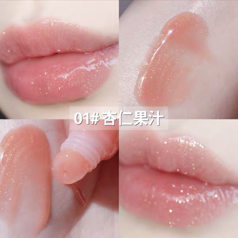 Lazy person with red lips and glaze Fine Flashing Crystal Flashing Lip ...